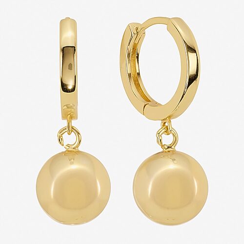 Click here for Athra 14kt. Gold Over Brass 10mm Ball Drop Huggie... prices