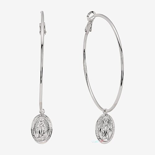 Click here for Silver Reflections Saint Mary Womens 64.5mm Hoop E... prices