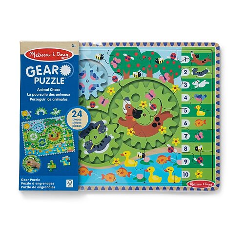 Click here for Melissa & Doug Animal Chase I-Spy Wooden Gear 24-p... prices