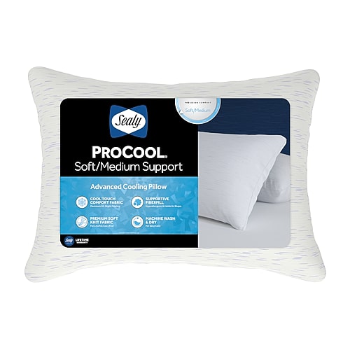 Sealy ProCool Soft/Medium Support Pillow  One Size  White