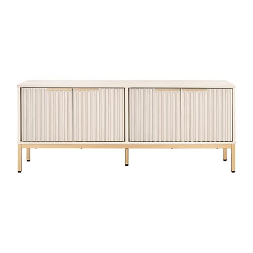 Click here for Lylia 4 Door Media Stand - Bleached white/gold prices