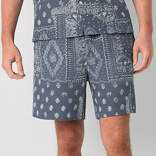 Click here for Arizona 6 Mens Textured Pull-On Short  Small  Blue prices
