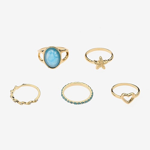 Click here for Arizona Womens Glass Ring Set  One Size  Blue prices