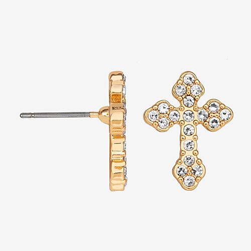 Click here for Bijoux Bar Delicates Womens Glass Cross Drop Earri... prices