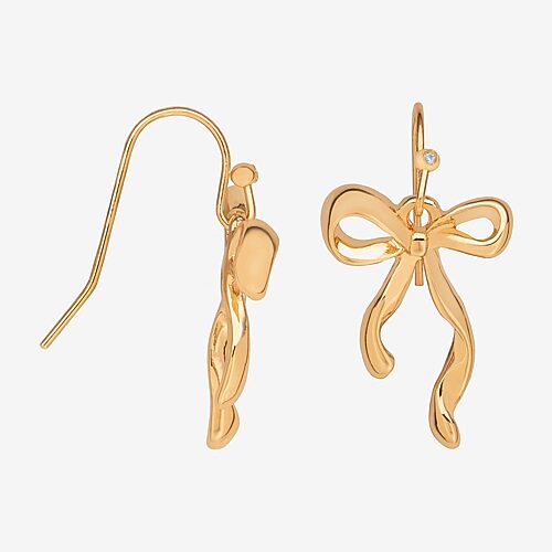 Click here for Bijoux Bar Delicates Womens Cubic Zirconia Bow Dro... prices