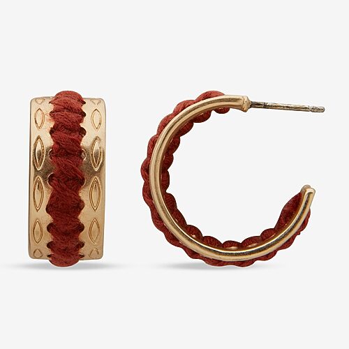 Click here for A.N.A Womens 20.8mm Hoop Earrings  One Size  Red prices