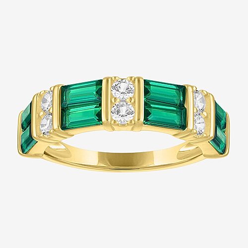 Click here for Womens Simulated Green Emerald 14K Gold Over Silve... prices