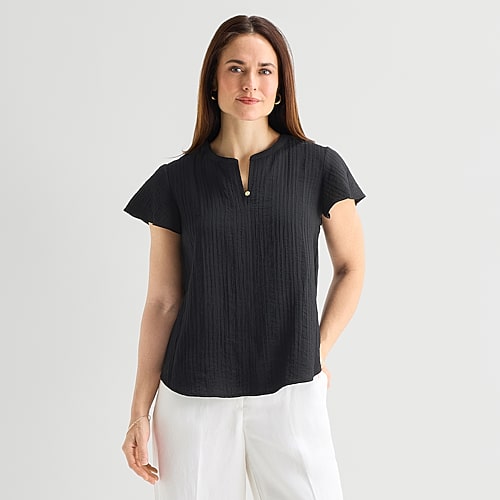 Click here for Liz Claiborne Womens Split Crew Neck Short Sleeve... prices