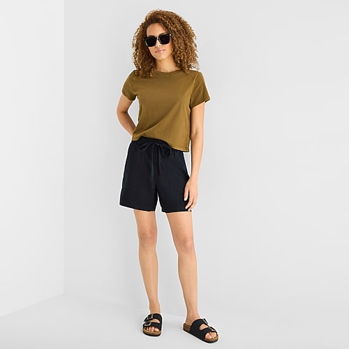 Click here for a.n.a Womens High Rise 5 Pull-On Short  Petite Sma... prices