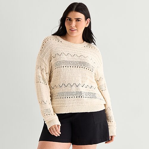 Click here for a.n.a Womens Plus Crew Neck Long Sleeve Pullover S... prices