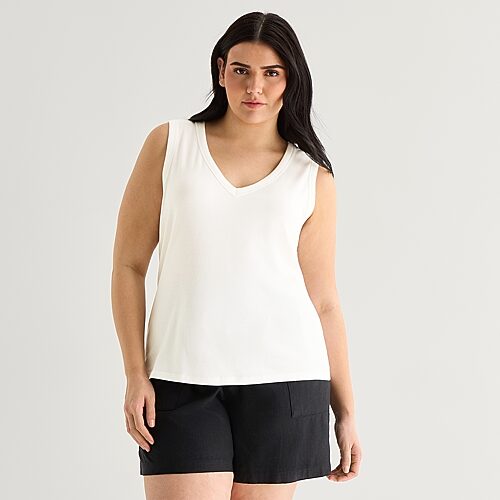 Click here for a.n.a Womens Plus V Neck Sleeveless Tank Top  2x... prices