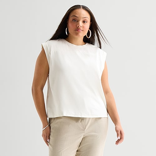Click here for Worthington Womens Plus Crew Neck Sleeveless Blous... prices
