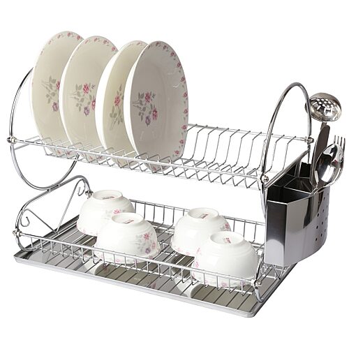 Click here for MegaChef Chrome Plated 17.5 Inch Two Shelf Dish Ra... prices