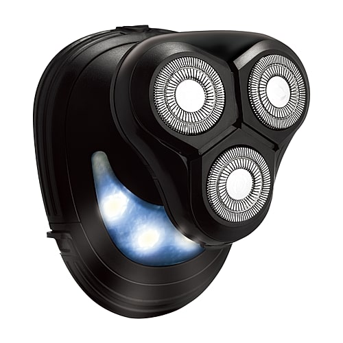 3D Rotary Shaver With Led Light  One Size  Black