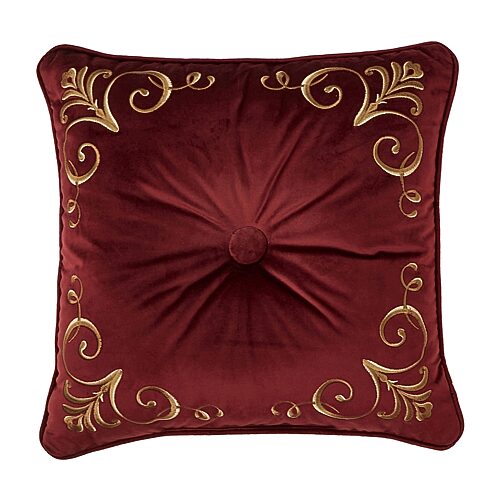 Click here for Five Queens Court Bordeaux Square Throw Pillow  On... prices