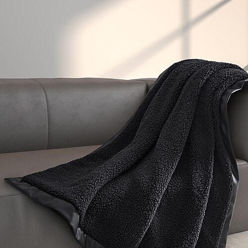 Click here for Queen Street Vander Midweight Throw  One Size  Bla... prices