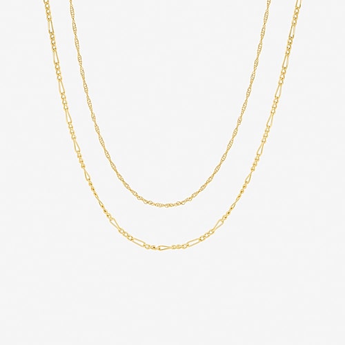 Click here for Womens 18K Gold Over Brass 2-pc. Necklace Set  One... prices