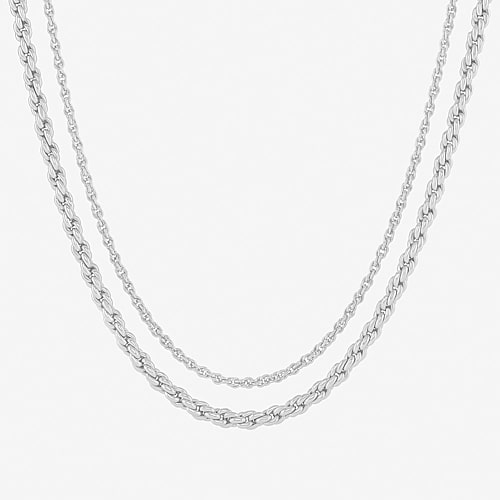 Click here for Womens Pure Silver Over Brass 2-pc. Necklace Set... prices