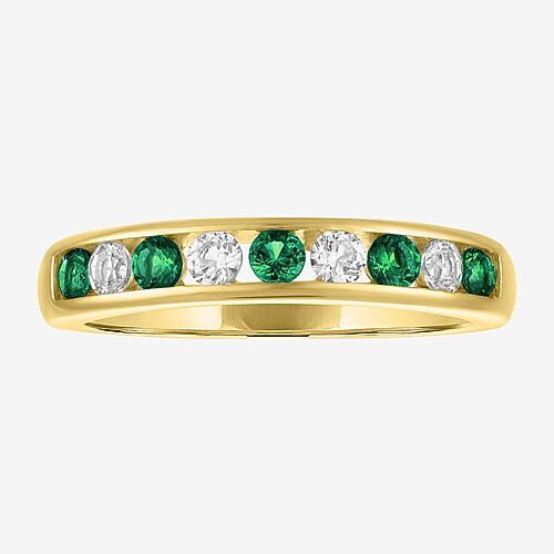 Click here for Gemstone 14K Gold Over Silver Sterling Silver Band... prices