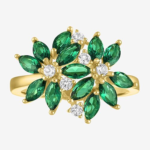 Click here for Womens Gemstone Sterling Silver Flower Cluster Coc... prices