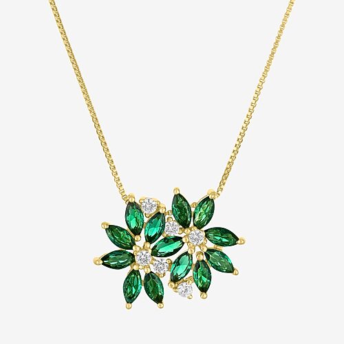 Click here for Womens Gemstone Sterling Silver Flower Pendant Nec... prices