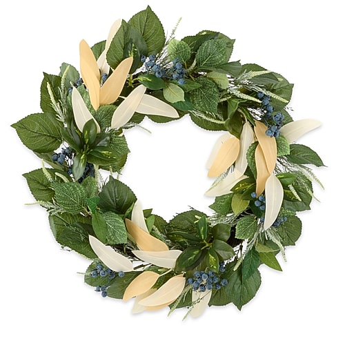 Click here for Linden Street 24in Blueberry Mixed Evergreen Wreat... prices