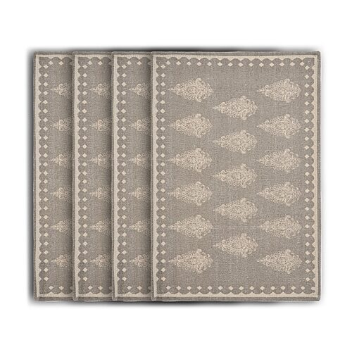 Click here for LR Home Sarah Damask 4 Pack Placemat  One Size  Gr... prices