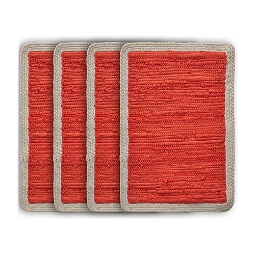 Click here for LR Home Iris Border 4 Pack Placemat  One Size  Ora... prices
