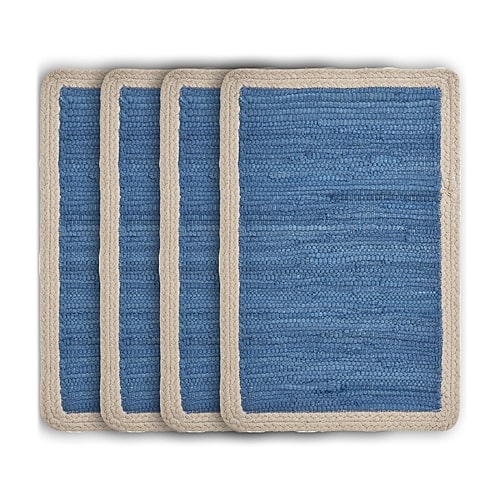 Click here for LR Home Iris Border 4 Pack Placemat  One Size  Blu... prices