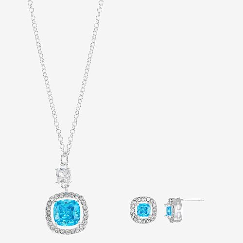 Click here for Sparkle Allure Halo Womens Blue Cubic Zirconia Pur... prices