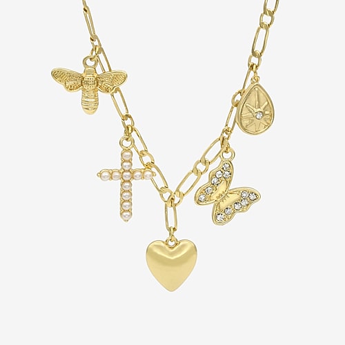 Click here for Sparkle Allure Charm Womens 14K Gold Over Brass 18... prices