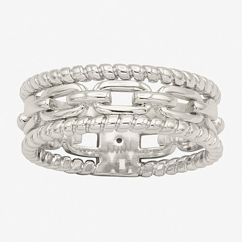 Click here for Sparkle Allure Faux Stack Link Womens 7.5MM Pure S... prices
