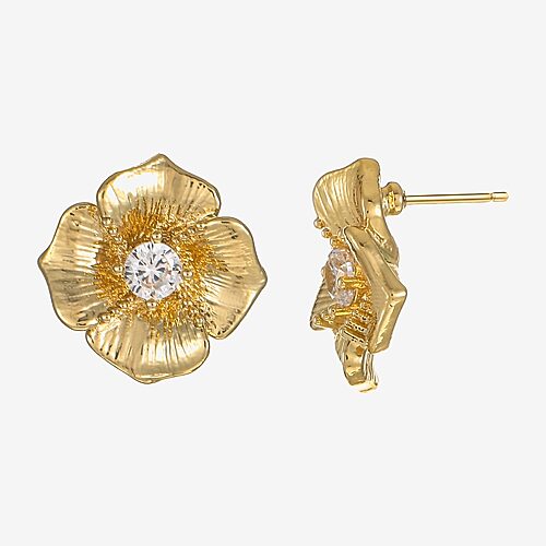 Click here for Sparkle Allure Cubic Zirconia 14K Gold Over Brass... prices