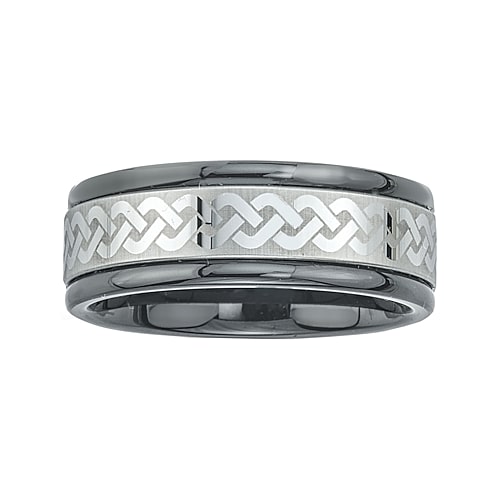 Click here for Mens Ceramic and Tungsten Laser Etched Comfort-Fit... prices