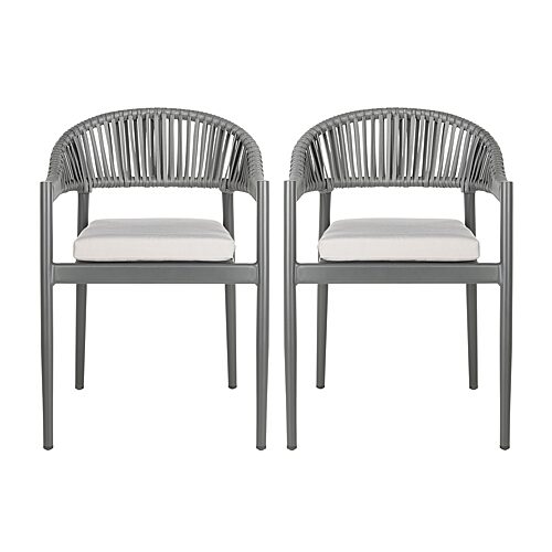 Greer Stackable Rope Chair - Grey