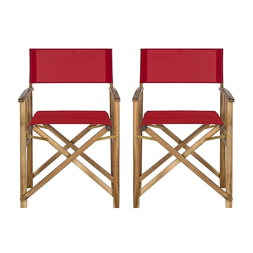 Click here for Kali Set of 2 Outdoor Director Chairs - Teak Look/... prices