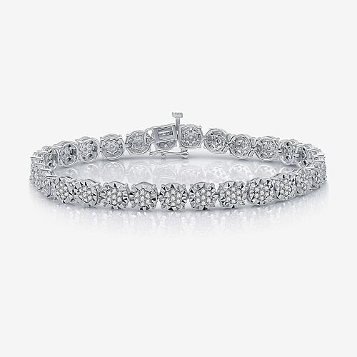Click here for 2 CT.T.W. Natural Diamond Sterling SIlver Tennis B... prices