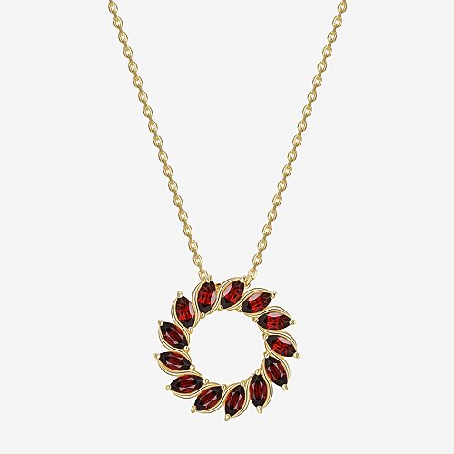 Click here for Womens Gemstone 18K Gold Over Silver Circle Pendan... prices