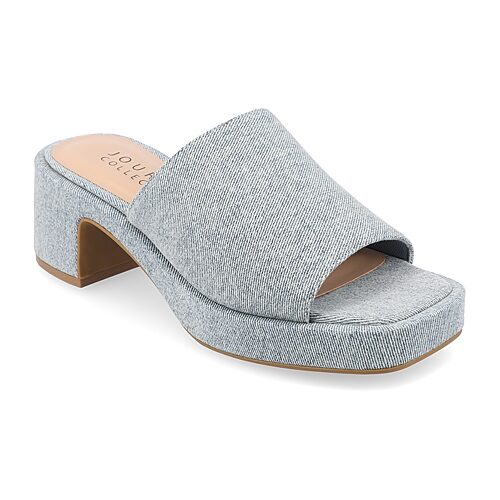 Journee Collection Womens Bessa Heeled Sandals  8 1/2 Medium  Blue