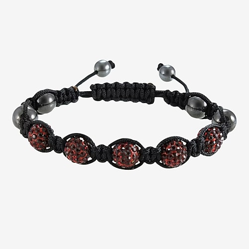 Click here for Men’s Hematite  Red & Black Crystal Bracelet  One... prices