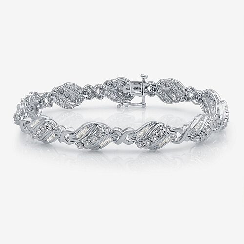 Click here for 1 CT.T.W. Natural Diamond Sterling SIlver Heart Te... prices