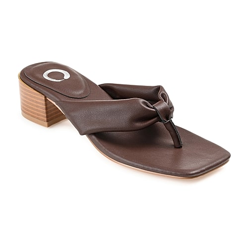 Journee Collection Womens Seelah Heeled Sandals  6 Medium  Brown