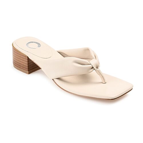 Journee Collection Womens Seelah Heeled Sandals  8 1/2 Medium  Beige