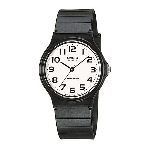 Click here for Casio Mens White Dial Black Resin Strap Watch MQ24... prices