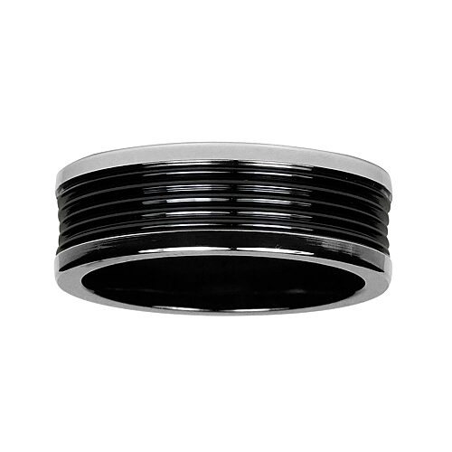 Click here for Mens 8mm Black Titanium Wedding Band  11  Black prices
