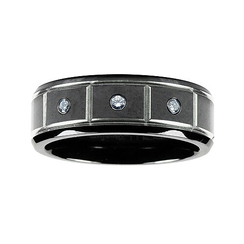Click here for Mens 1/10 CT.T.W. Natural Diamond Black Titanium W... prices