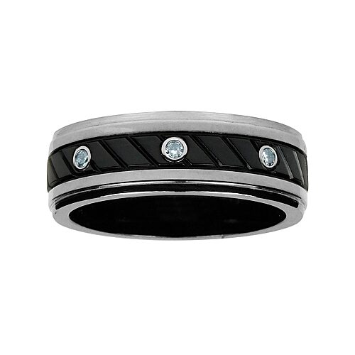 Click here for Mens 1/10 C.T. TW. Natural Diamond Black Titanium... prices