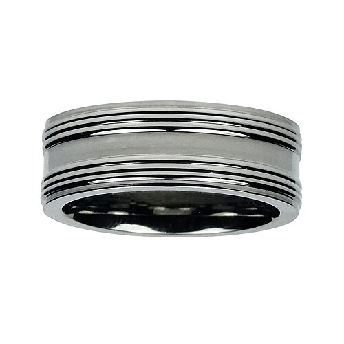 Click here for Mens 8mm Titanium Wedding Band  12  White prices
