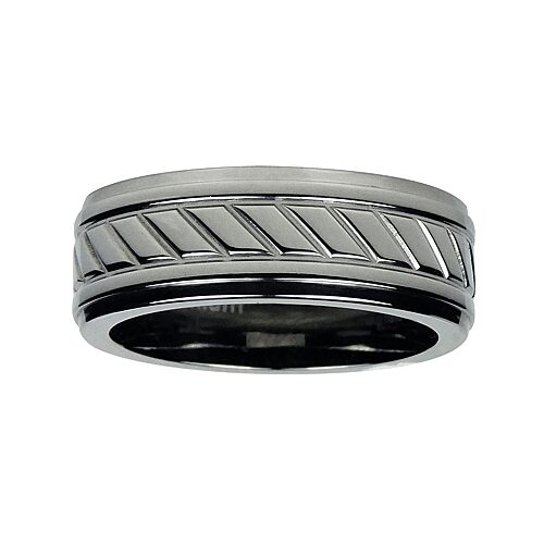 Click here for Mens 8mm Titanium Wedding Band  9  White prices