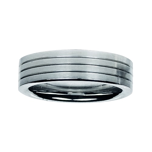 Click here for Mens 7mm Groove Cobalt Wedding Band  8 1/2  White prices